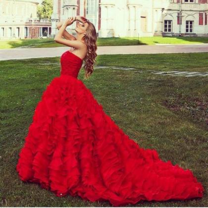 Modest Prom Dress, Prom Dress ,long Prom Dresses,red Evening Dress,sexy ...